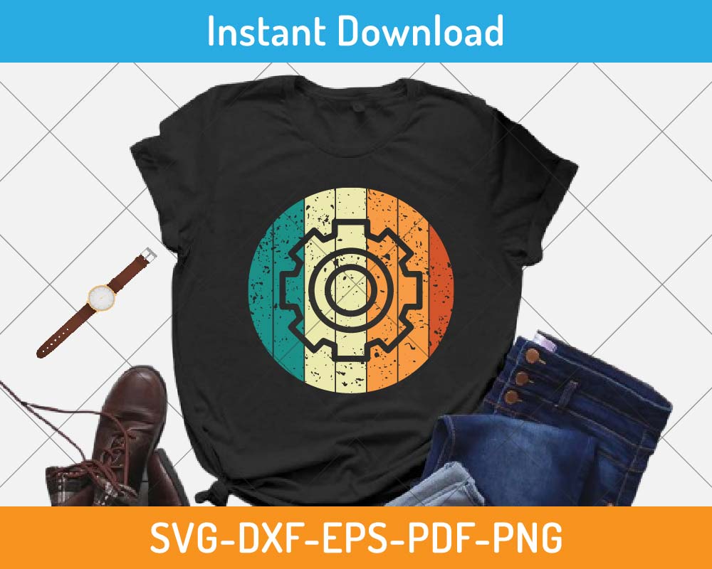 Retro Vintage Mechanical Engineering SVG Design – Classic Gearhead ...