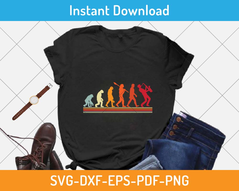 Saxophone evolution SVG Print-ready Digital Cutting File for Cricut and ...